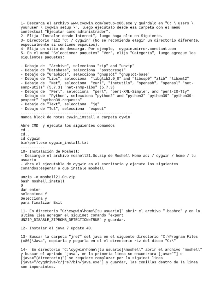 Instalacion Moshell 23 | PDF | Informática | Tecnología