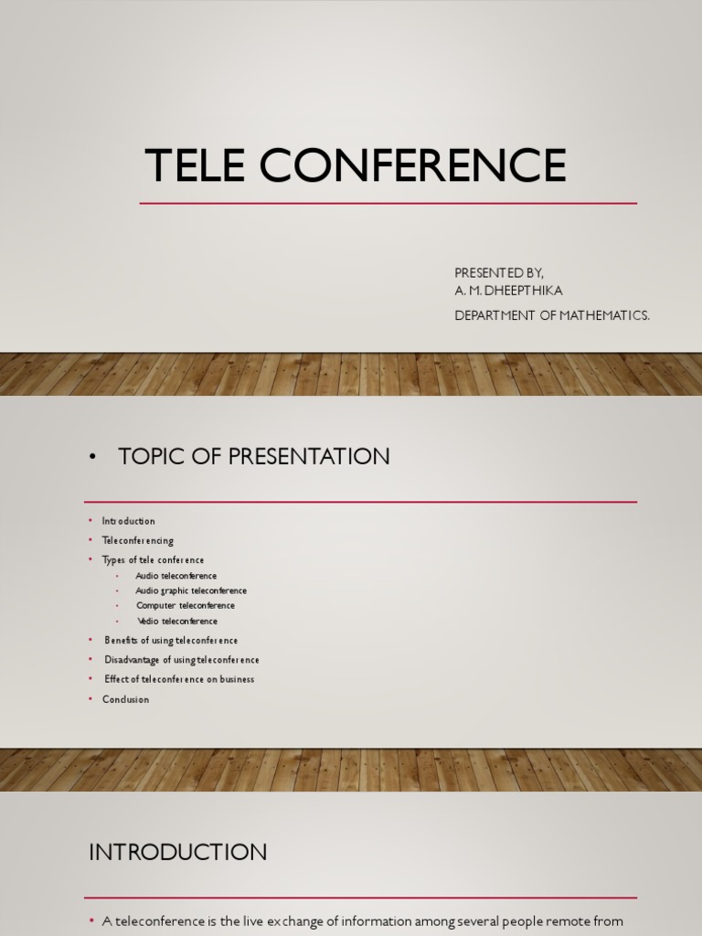 Teleconference | PDF