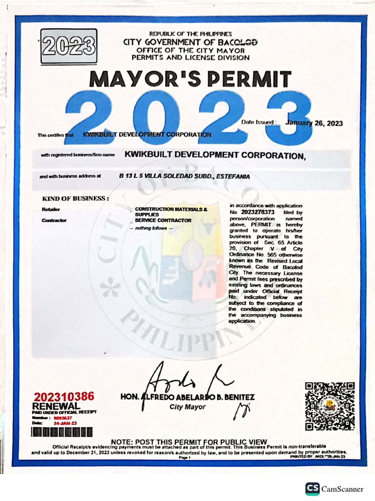 Mayors Permit 2023 | PDF