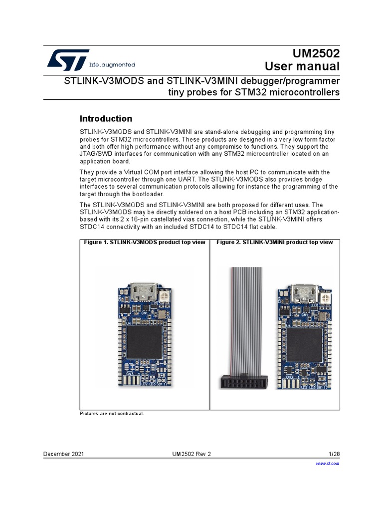 Um2502 Stlinkv3mods and Stlinkv3mini Debuggerprogrammer Tiny Probes For ... Um2502 Stlinkv3mods and Stlinkv3mini Debuggerprogrammer Tiny Probes For ...