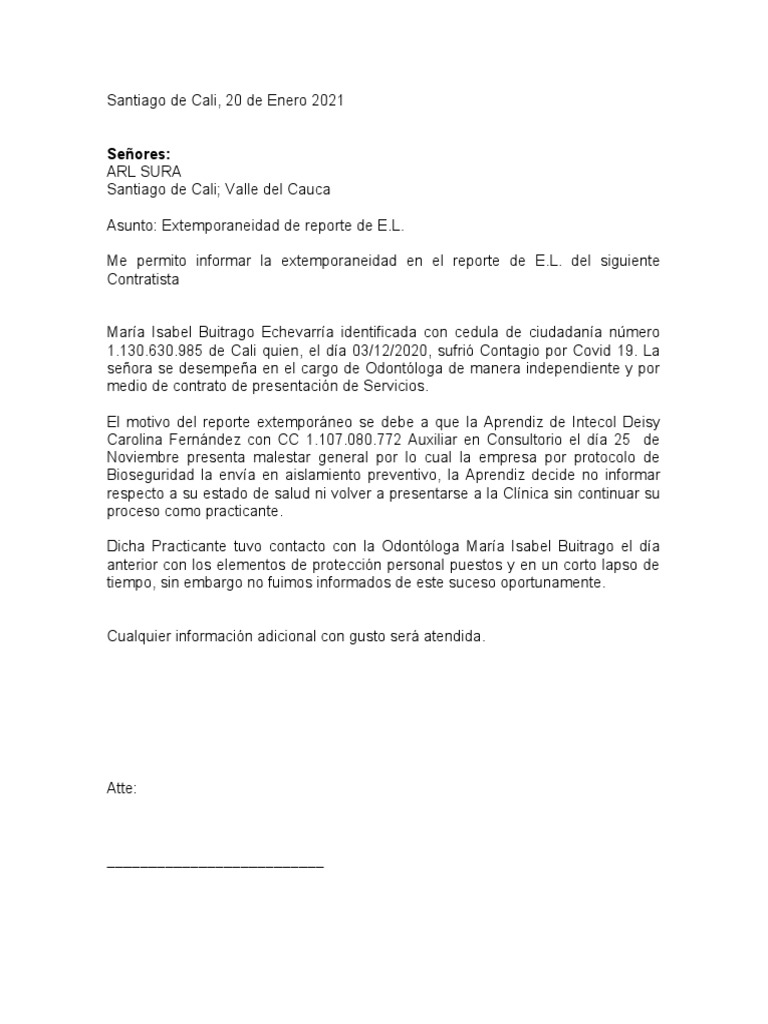 Modelo de Carta de Extemporaneidad | PDF