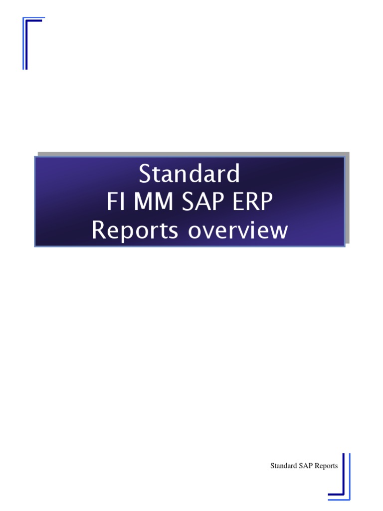 SAP FI Reports | PDF | Invoice | Icon (Computing)