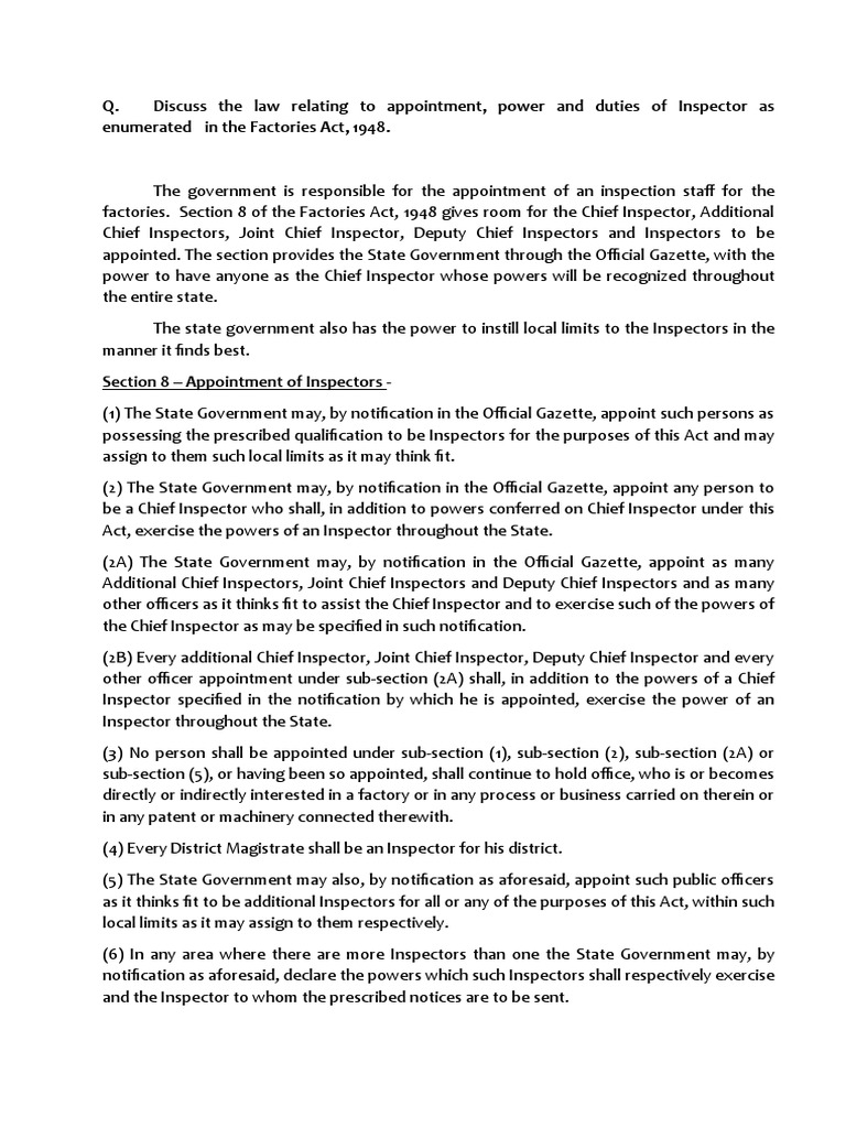 FACT ACT-Inspector | PDF | Occupational Safety And Health | Government