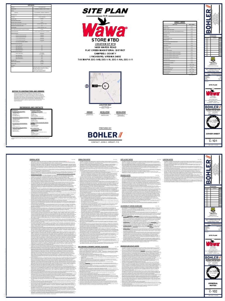 Wawa RT 29 & Lawyers RD Site Plan Rev 0 | PDF | Earth Sciences