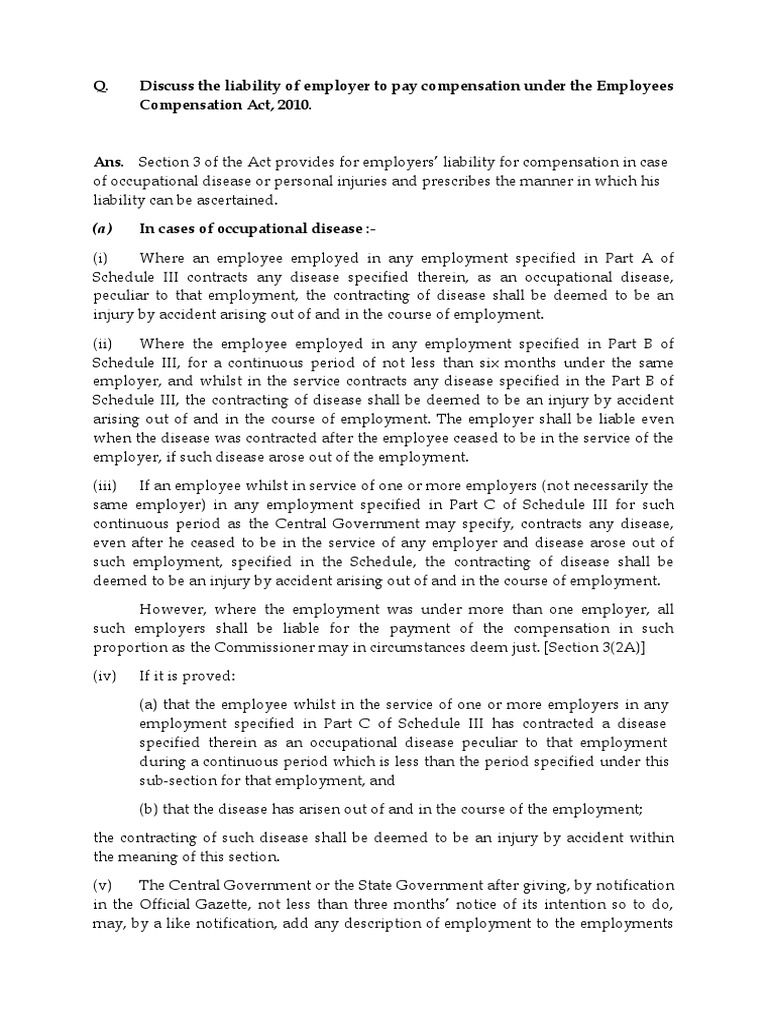 Employer Liability Under ECA 2010 | PDF | Indemnity | Employment