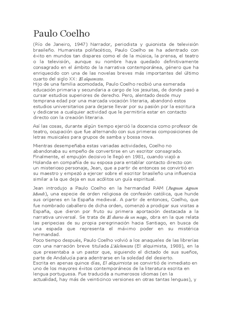 Paulo Coelho | PDF | Historia