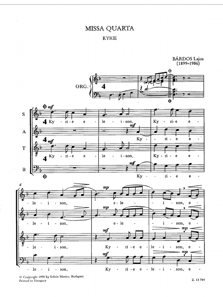 Bardos Missa Quarta | PDF