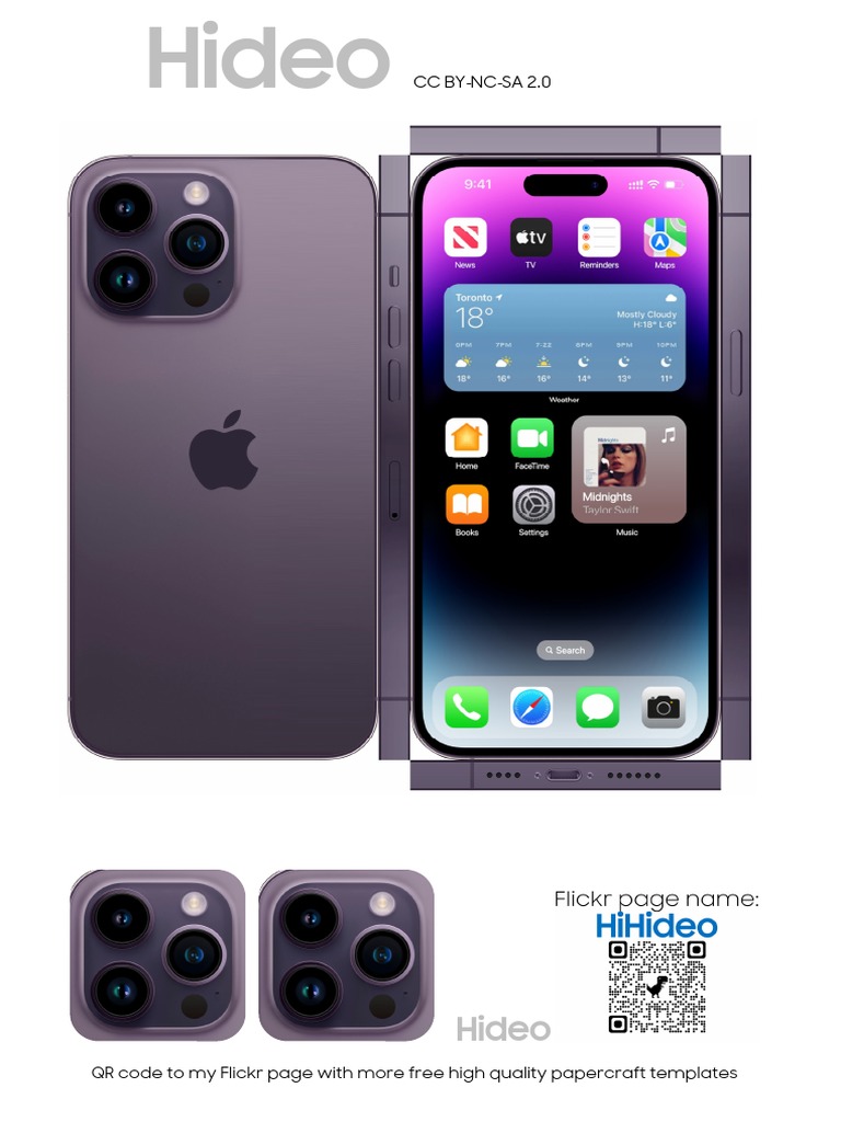 Iphone 14 Pro Max Deep Purple (Papercraft) | PDF