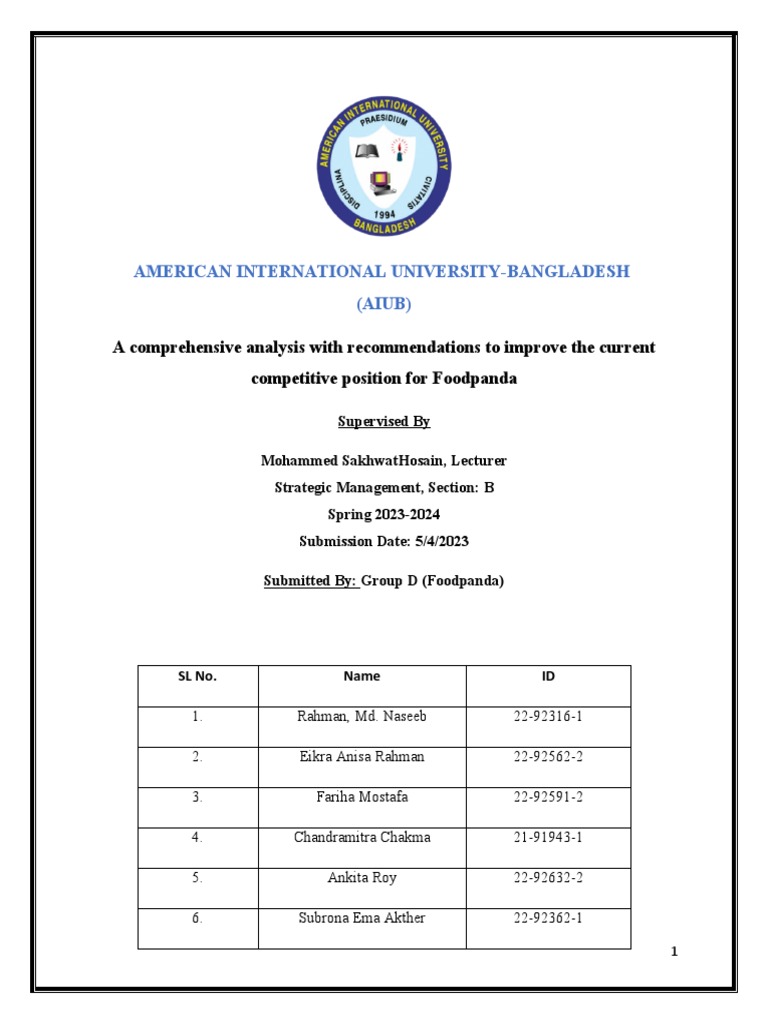Foodpanda Group D Final 1 1 | PDF | Cost Of Living | Taxes