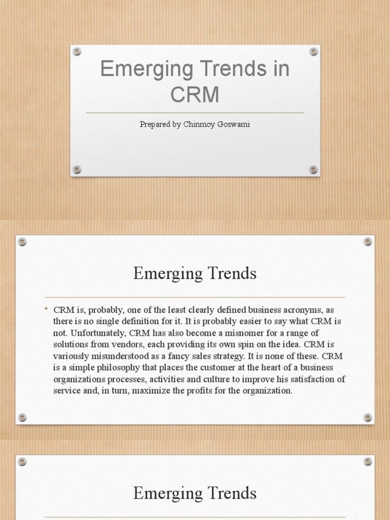 CRM - Emerging Trends | PDF | Customer Relationship Management | Cloud Computing
