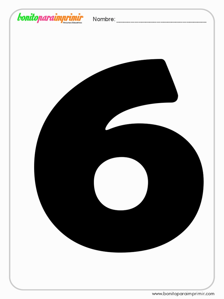 Imágenes del número 6 para imprimir | PDF