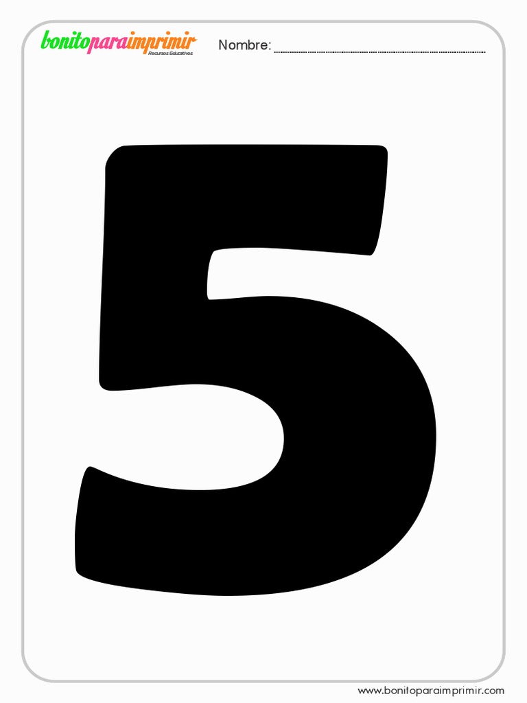 Numeros 5 para Imprimir - Bonitoparaimprimir | PDF
