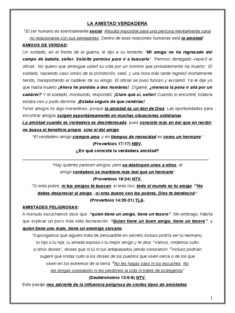 La Amistad Verdadera - Imprimir | PDF | Cristo (título)