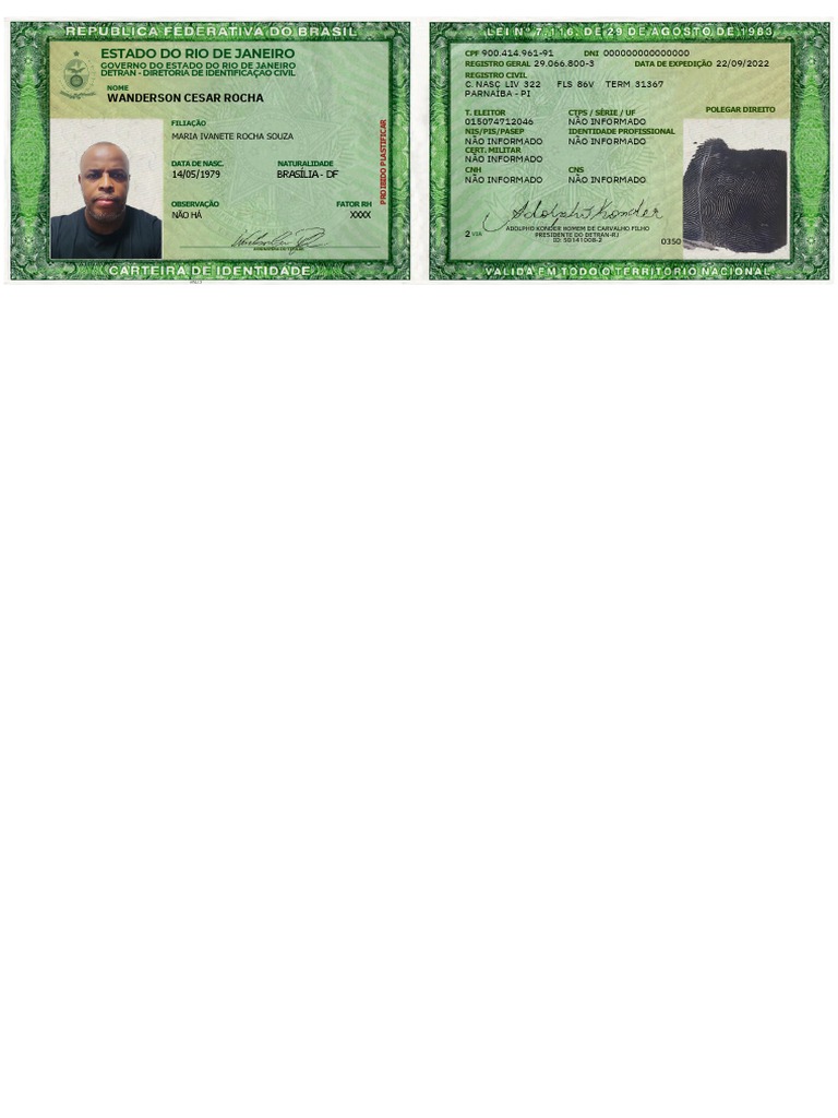 RG RJ Novo - (Wanderson Cesar Rocha) | PDF | Aplicações de criptografia ...