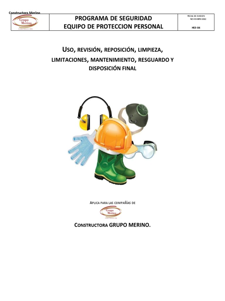 5.1 Programa de Seguridad EPP | PDF | Contaminación | Zapato