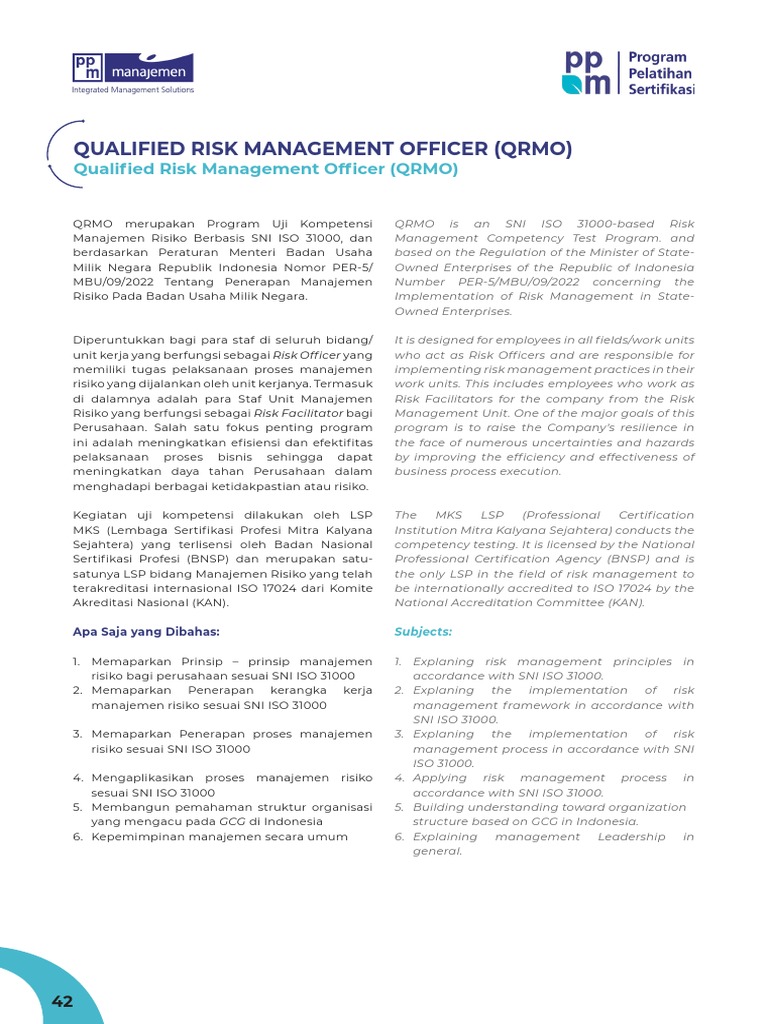 Qualified Risk Management Officer (Qrmo) | PDF
