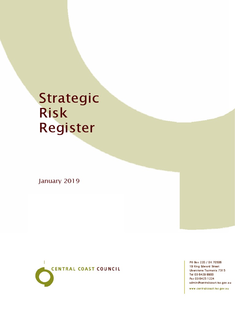 Central Coast Council Risk Register | PDF | Business