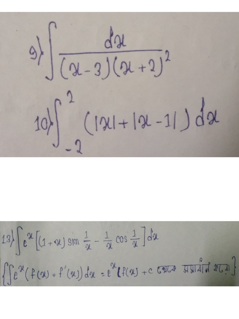 Integration Problems For Class XII | PDF