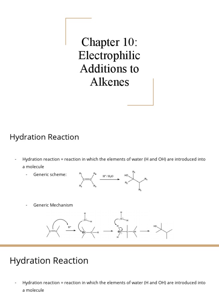 Chapter 10 - Electrophilic Additions To Alkenes | PDF | Chemical Reactions | Alkene