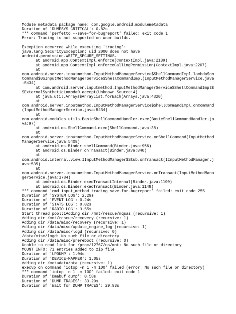 Bugreport Viva - Global SP1A.210812.016 2023 07 07 09 24 22 Dumpstate - Log 12592 | PDF | Java ...
