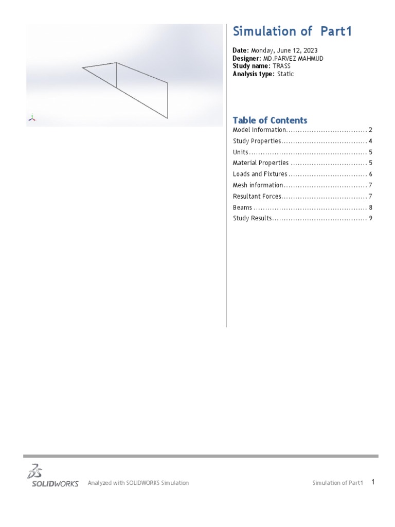 Solidworks Assignment 05 | PDF | Density | Beam (Structure)