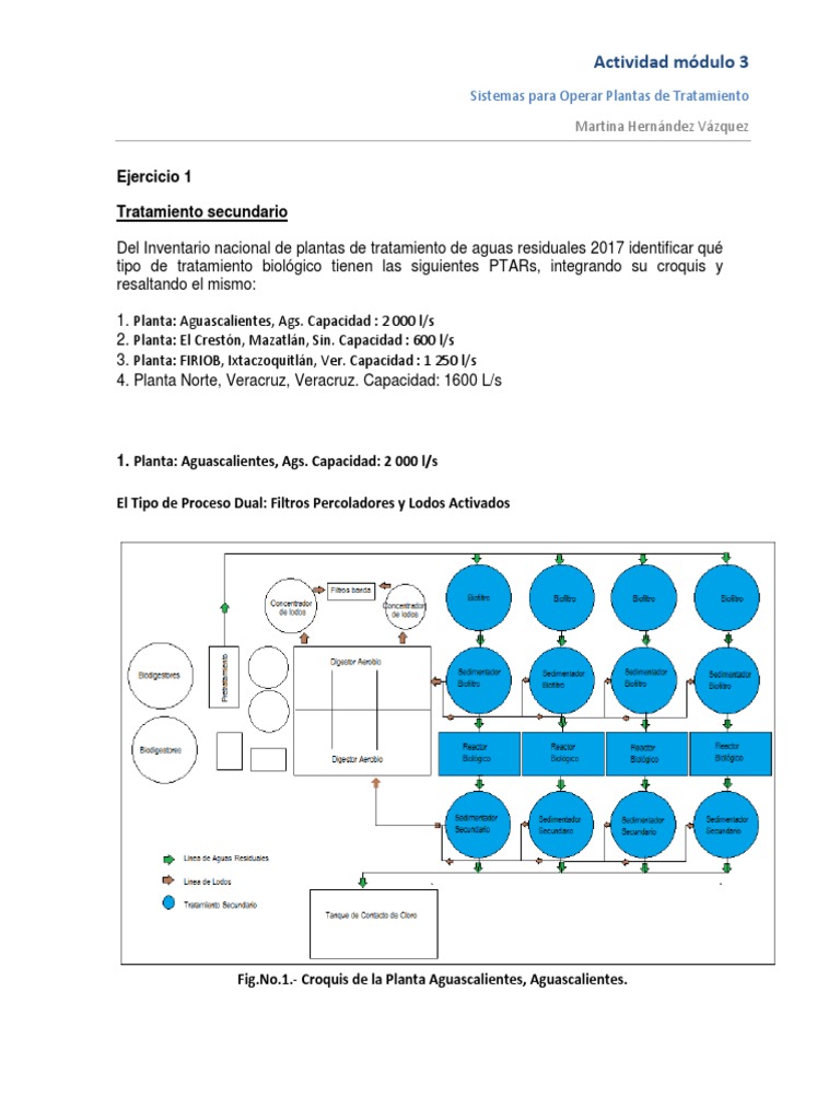 Ejercicio Módulo 3 | PDF | Tratamiento de aguas residuales | Aguas residuales