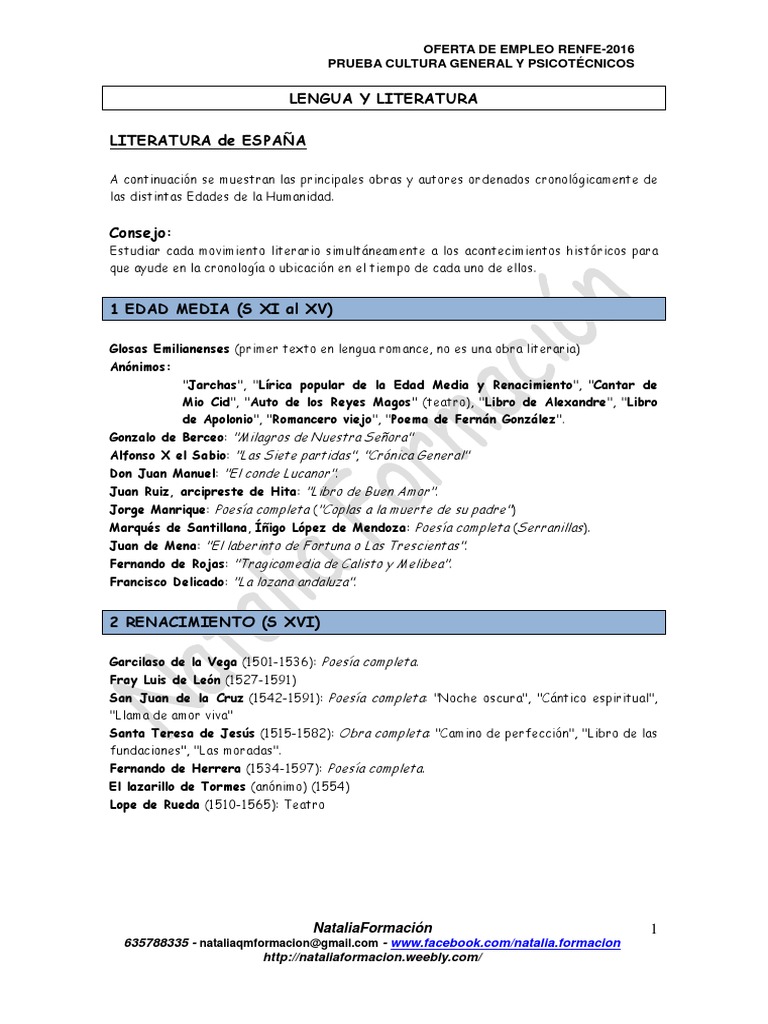 1.1 LENGUA Y LITERATURA - LITERATURA de España I | PDF | Literatura europea | Literatura española