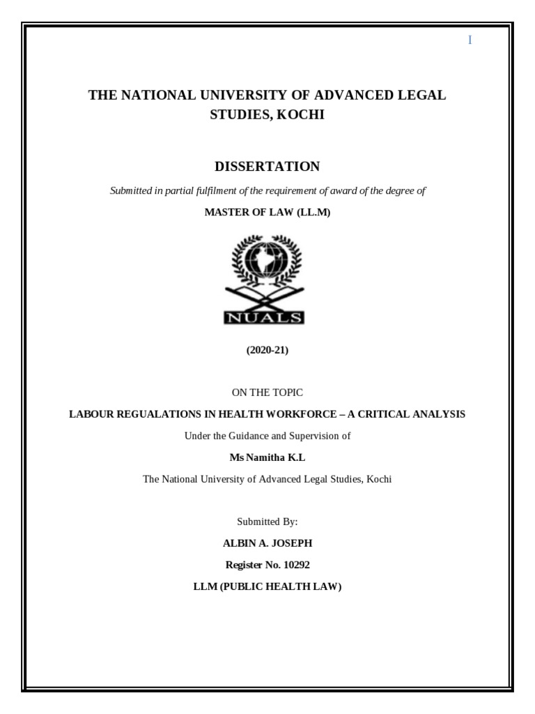 The National University of Advanced Legal Studies, Kochi | PDF ...