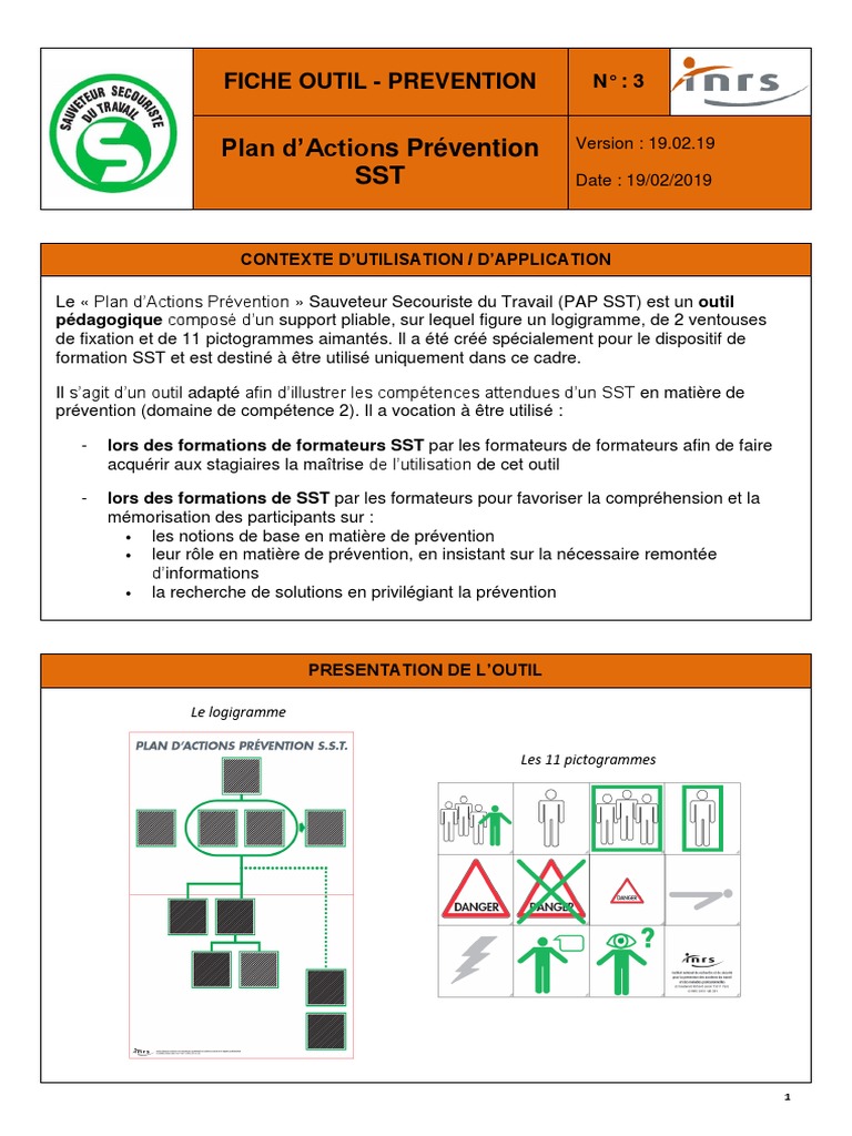 Plan d'Actions Prévention SST | PDF | Risque | Dangers