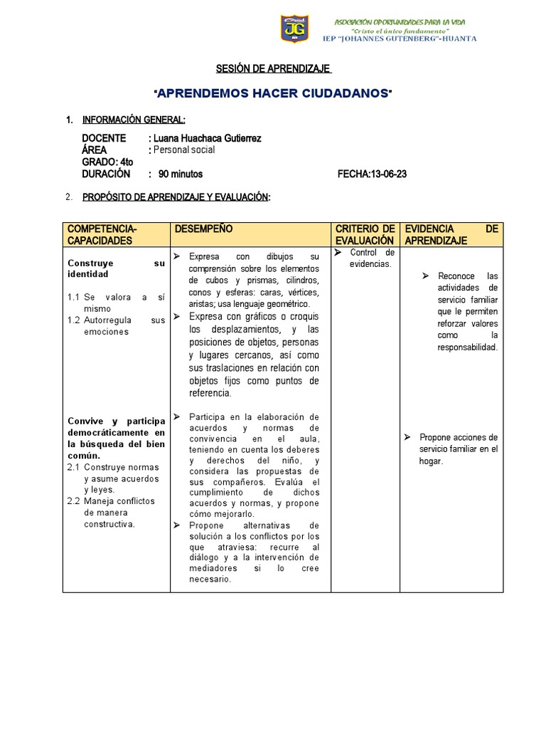 Buenos Ciudadanos 13 - 06 | PDF | Aprendizaje | Evaluación