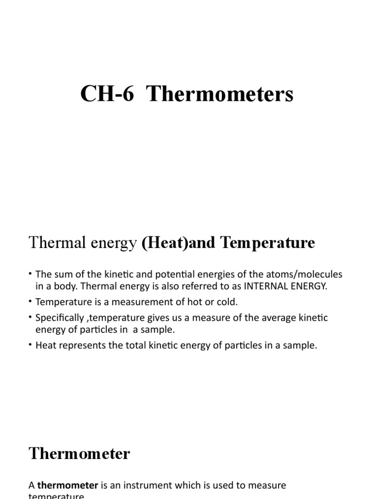 Grade 7Ch-6 Thermometers | PDF | Thermometer | Temperature