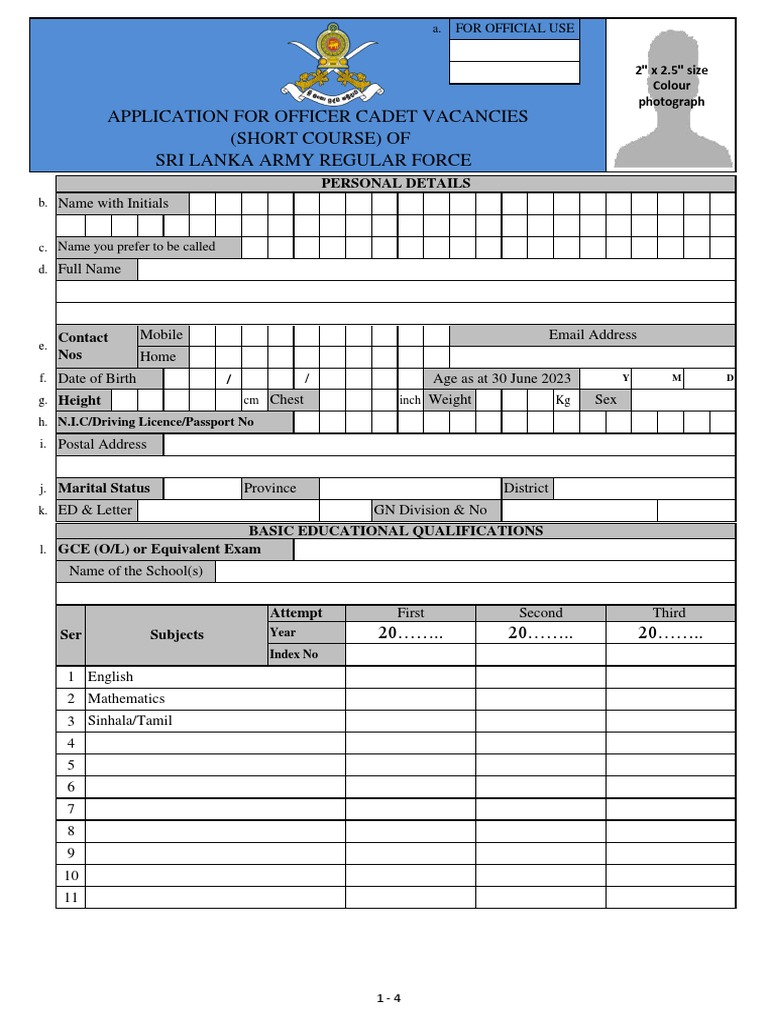 Enlistment Application | PDF