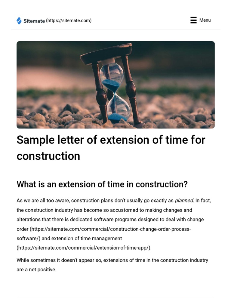 Sample Extension of Time Letter | PDF | Technology & Engineering