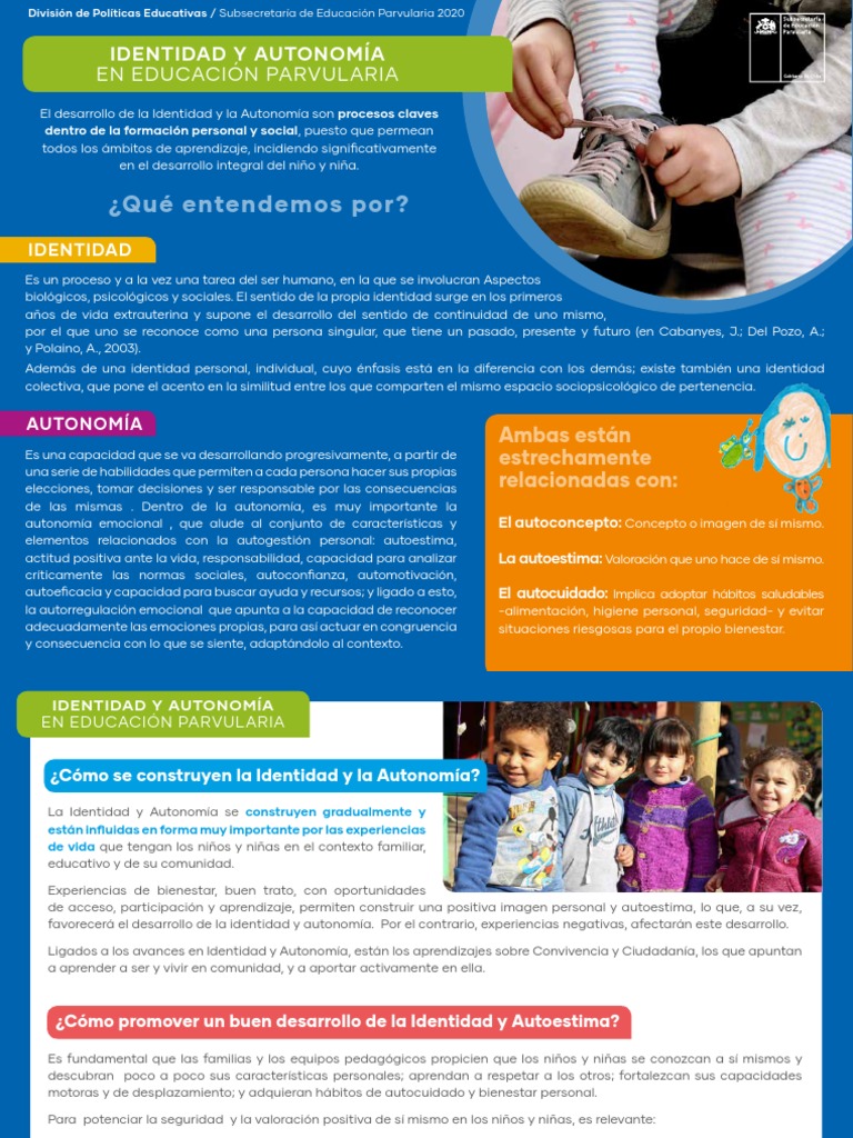 Cartilla Identidad Autonomía | PDF | Autoestima | Educación de la ...