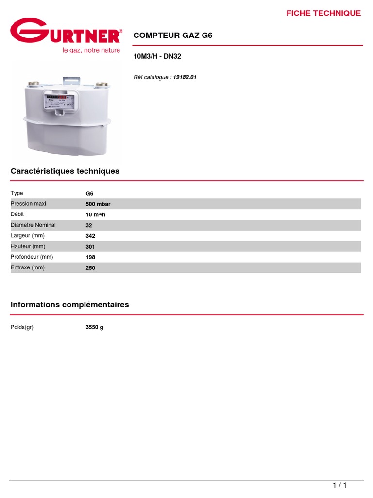 Compteur Gaz g6 | PDF