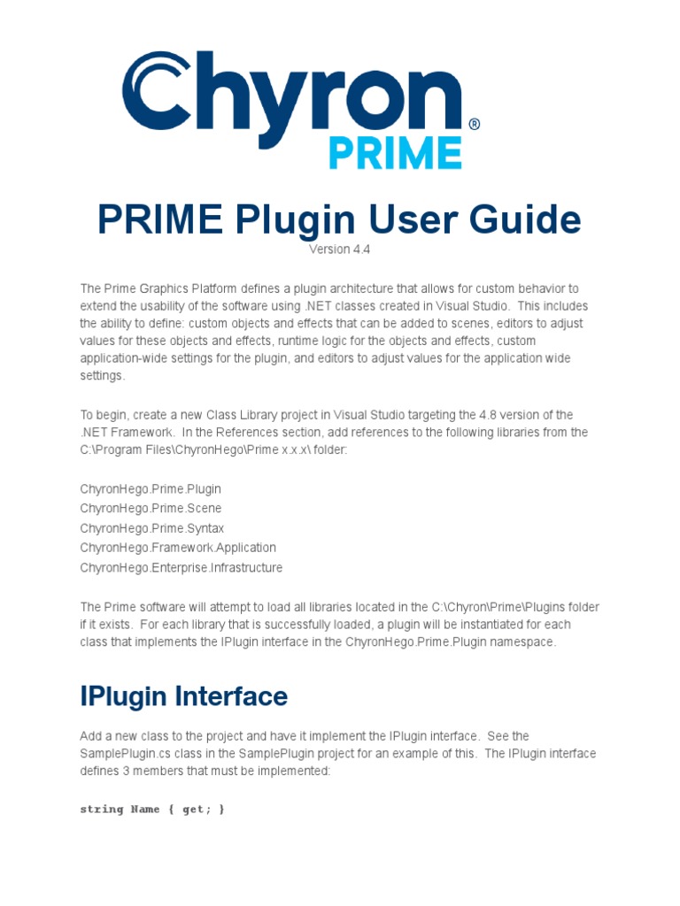 PRIME Plugin User Guide | PDF