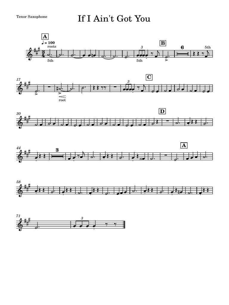 If I Aint Got You-Tenor Saxophone | PDF