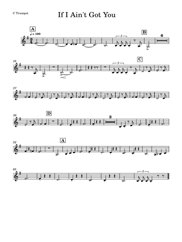 If I Aint Got You-C Trumpet | PDF