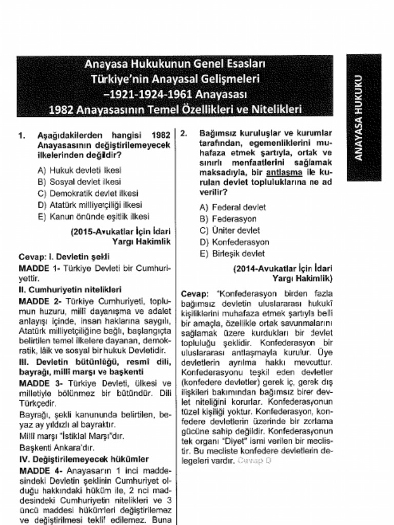 Anayasa Test | PDF