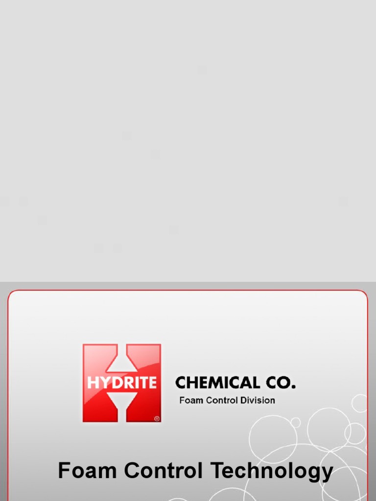 Foam Control Theory | PDF | Foam | Chemistry