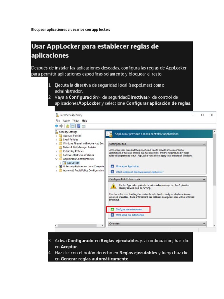Configura AppLocker para Bloquear Apps | PDF | Informática