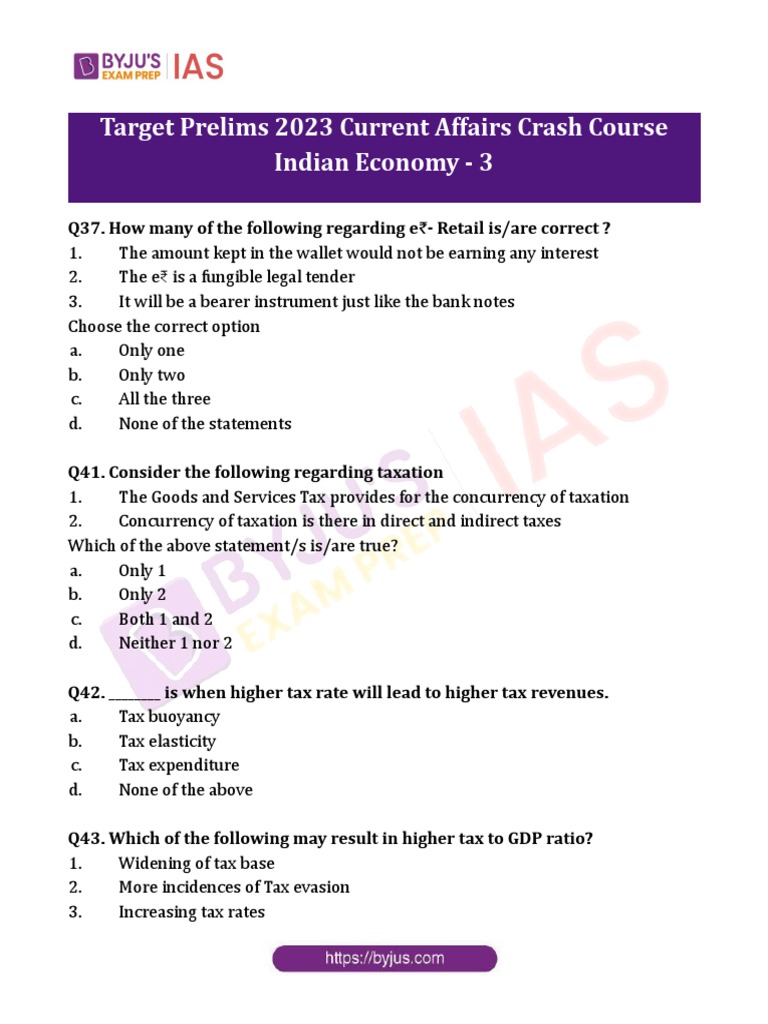 BYJUS Exam Prep IAS Indian Economy 3 | PDF | Bonds (Finance) | Taxes