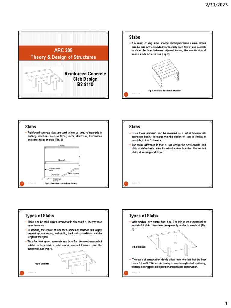 Reinforced Concrete Slab Design BS 8110 | PDF | Beam (Structure) | Concrete