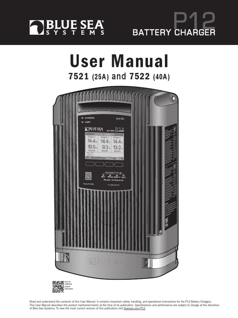 Blue Sea Systems Battery Charger p12 User Manual | PDF | Battery ...