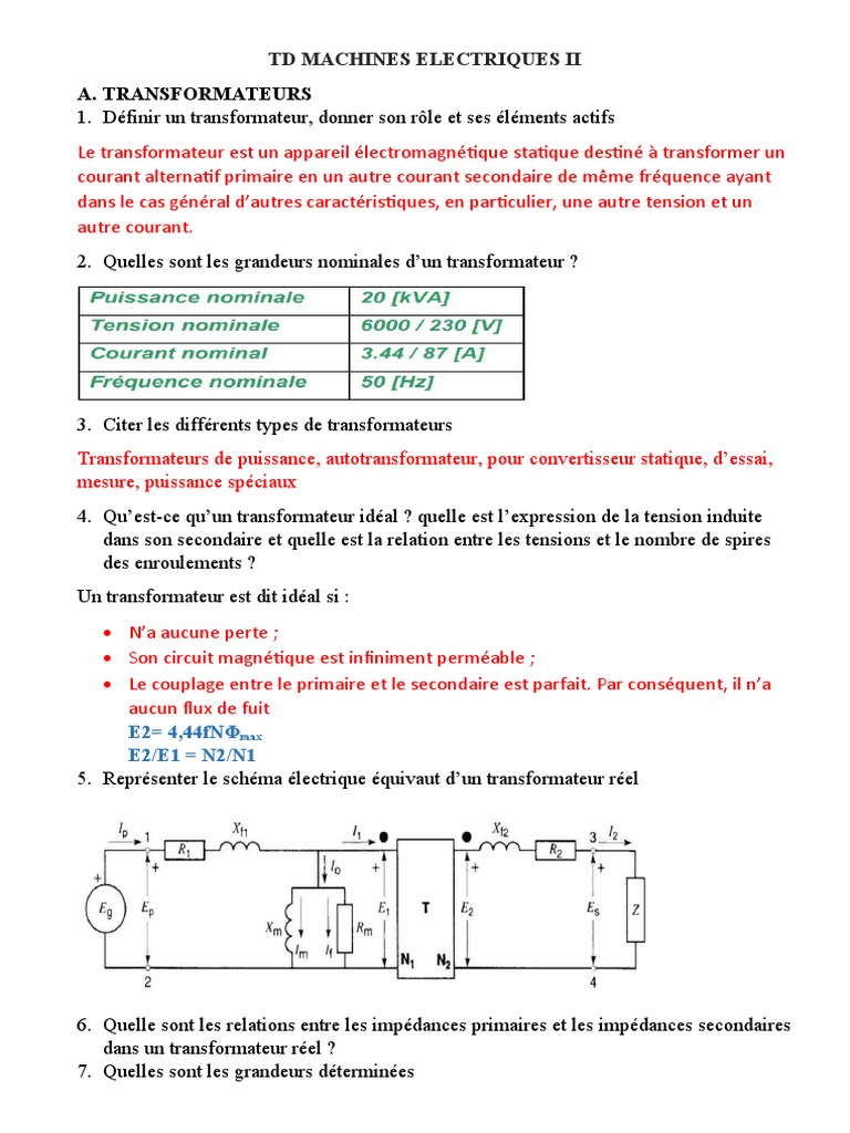 TD Transformateurs | PDF