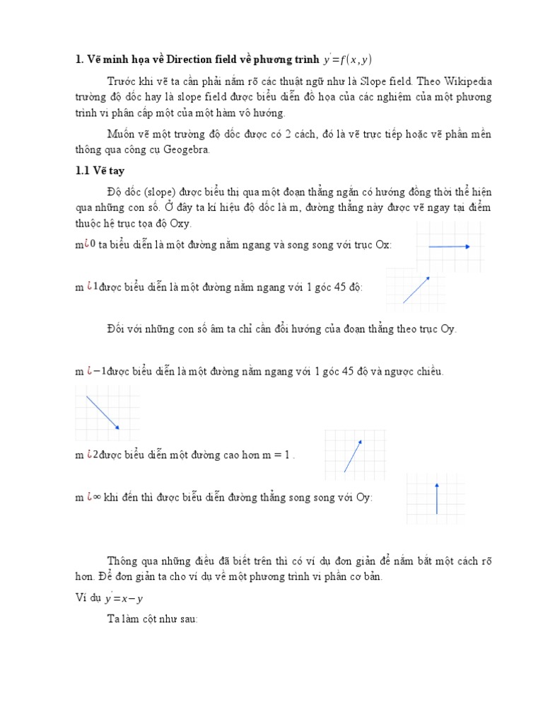 Vẽ minh họa về Direction field | PDF
