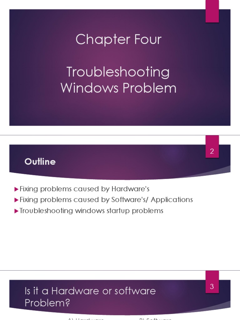 Chapter 4 TROUBLESHOOTING WINDOWS PROBLEMS | PDF | Booting | Computer Hardware