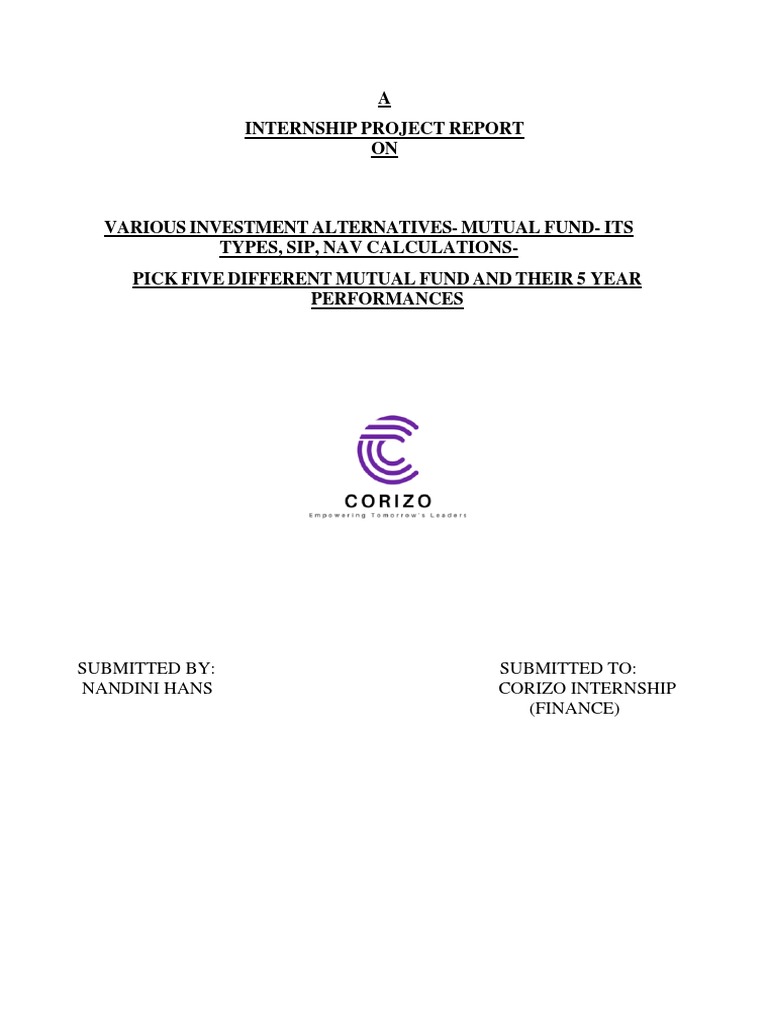 Corizo Internship Report Nandini | PDF | Finance & Money Management