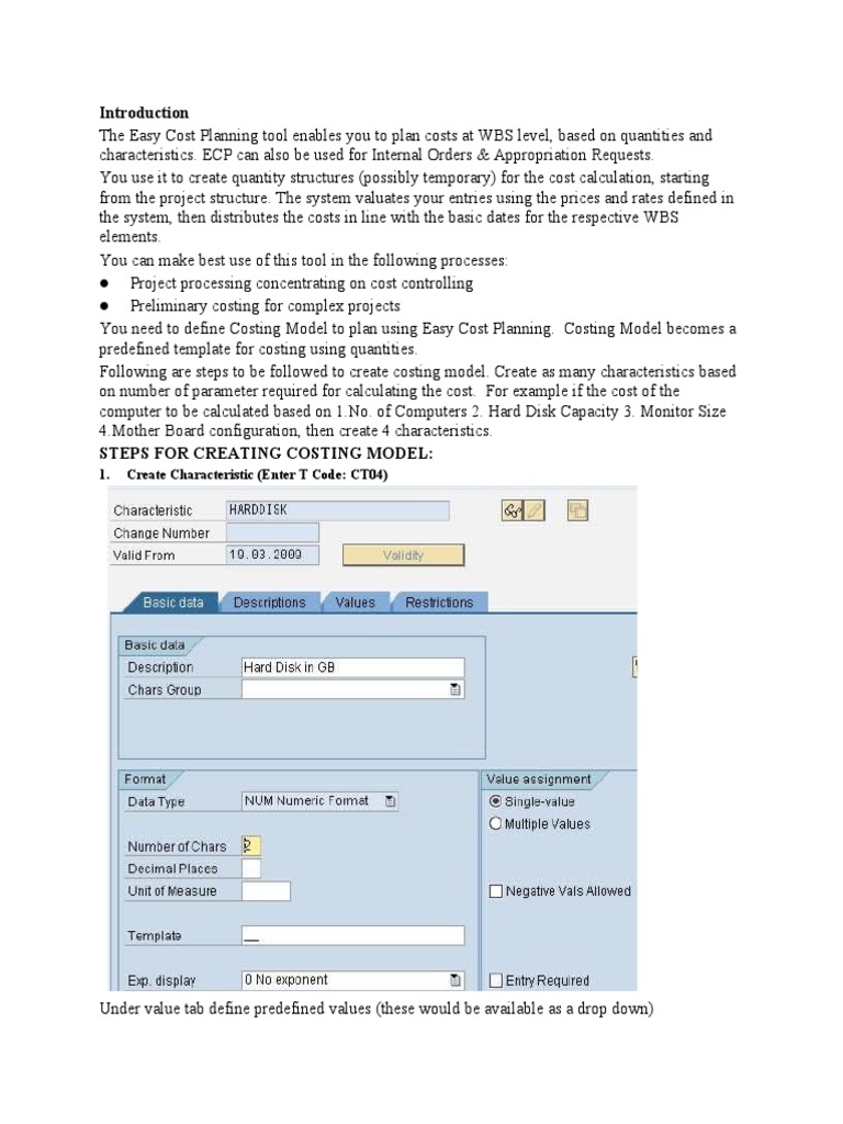 Easy Cost Planning Tool SAP PS | PDF