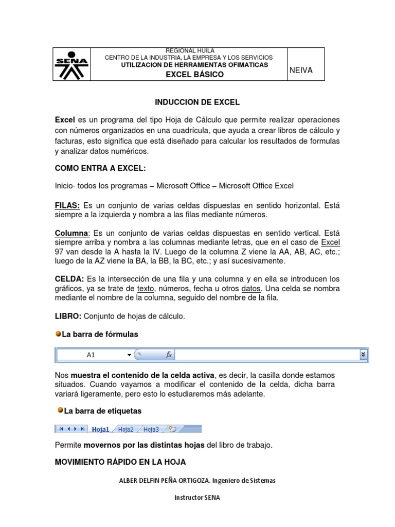 INSTRUCTIVO DE EXCEL | PDF | Hoja de cálculo | Software